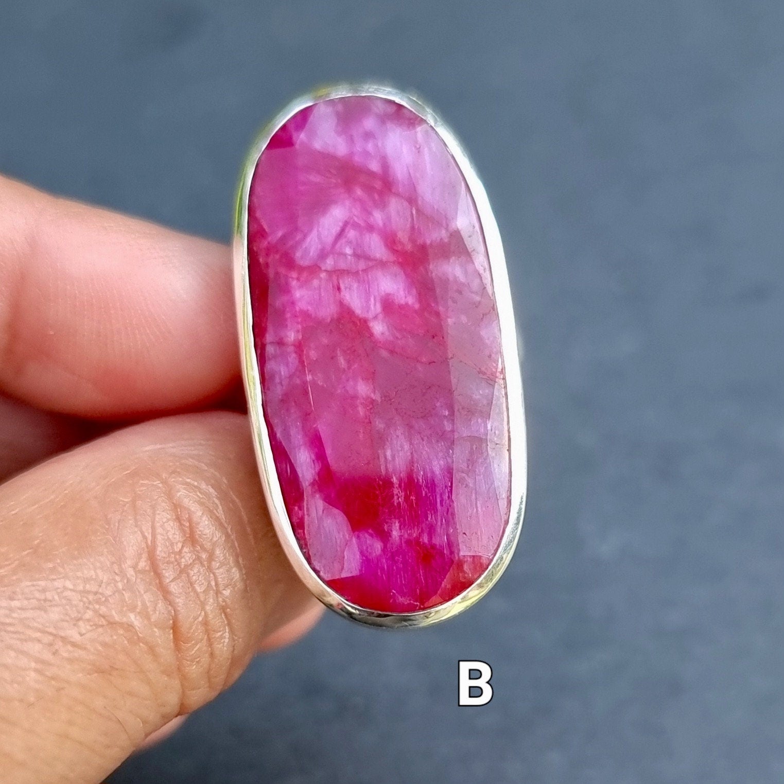 Adjustable Long Oval Ruby Ring | 925 Sterling Silver, R234 – Mistry Gems